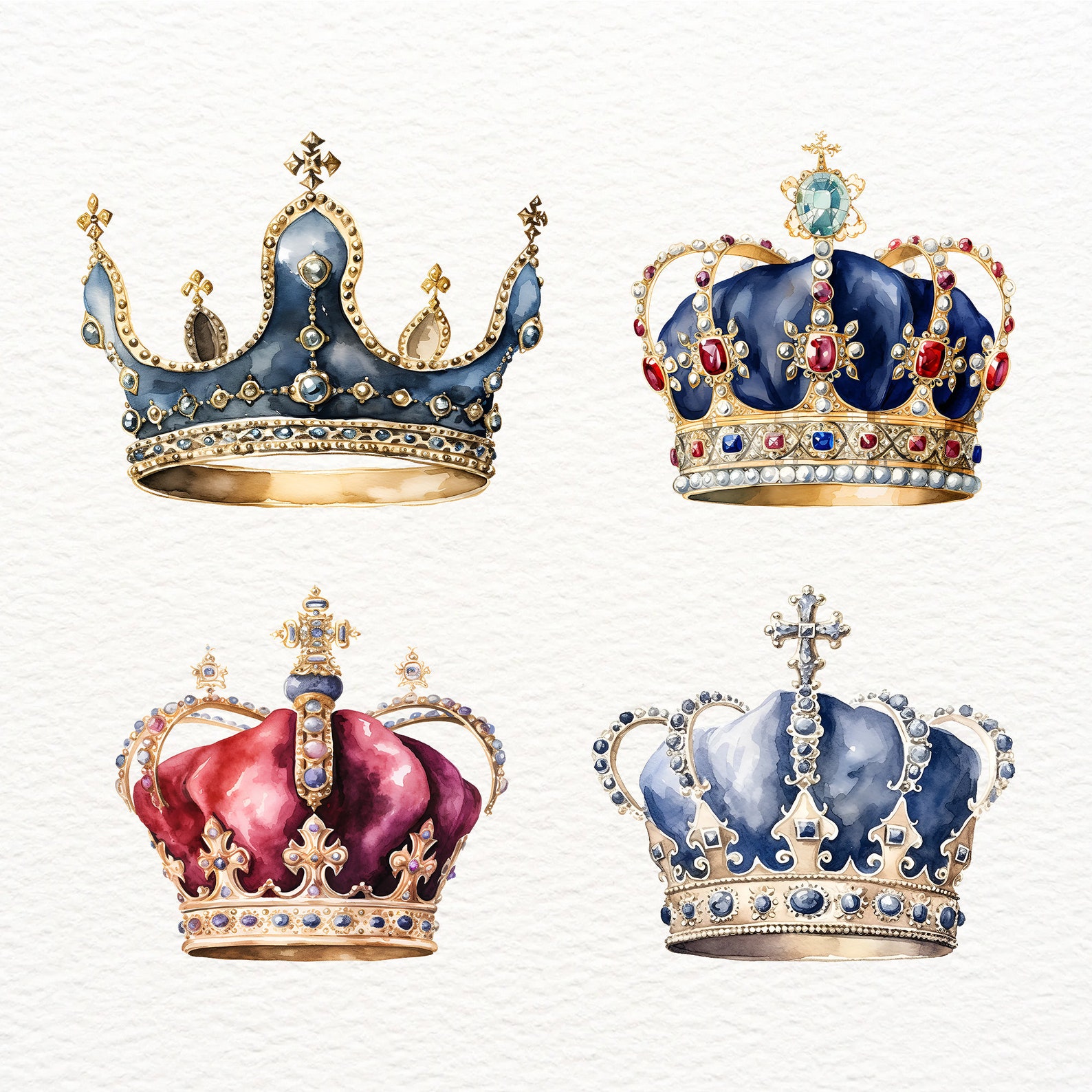 Crowns Clipart, Royal Crown, Victorian Clipart, Vintage Crowns, Royal ...