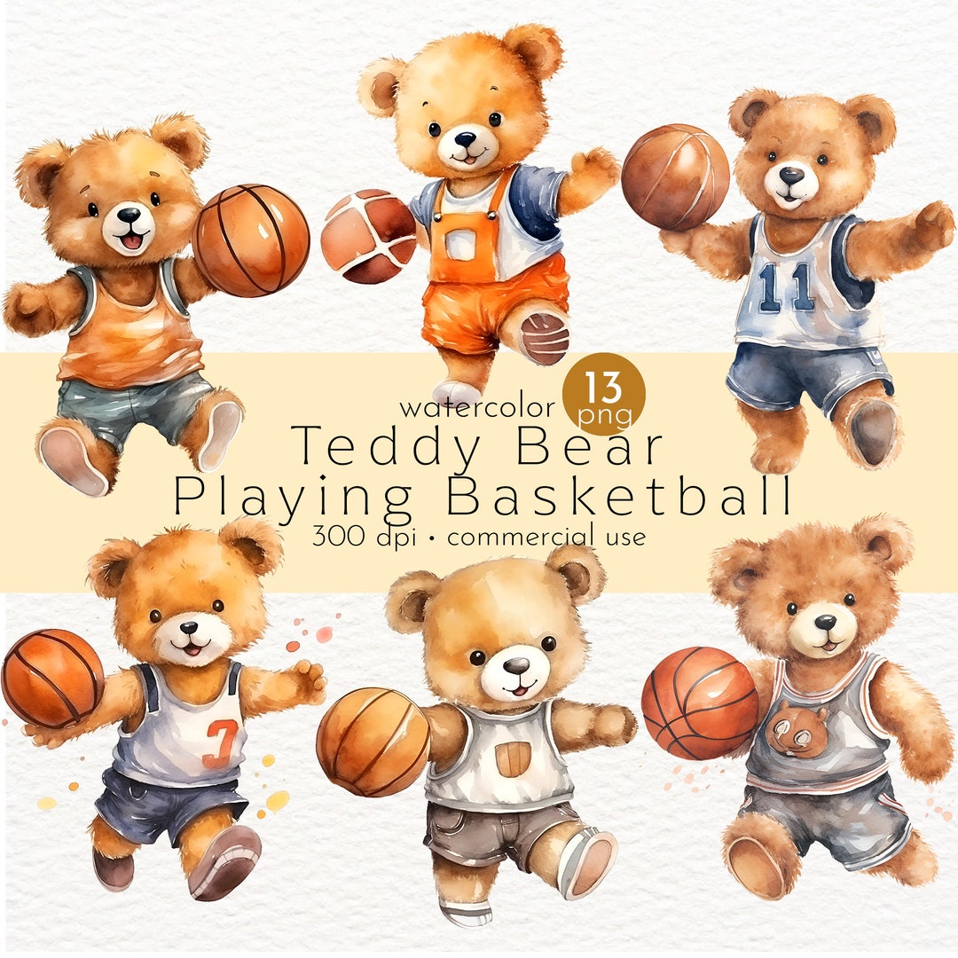 Teddy Bear Playing Basketball | Basketball Clipart, Sports Clip Art ...