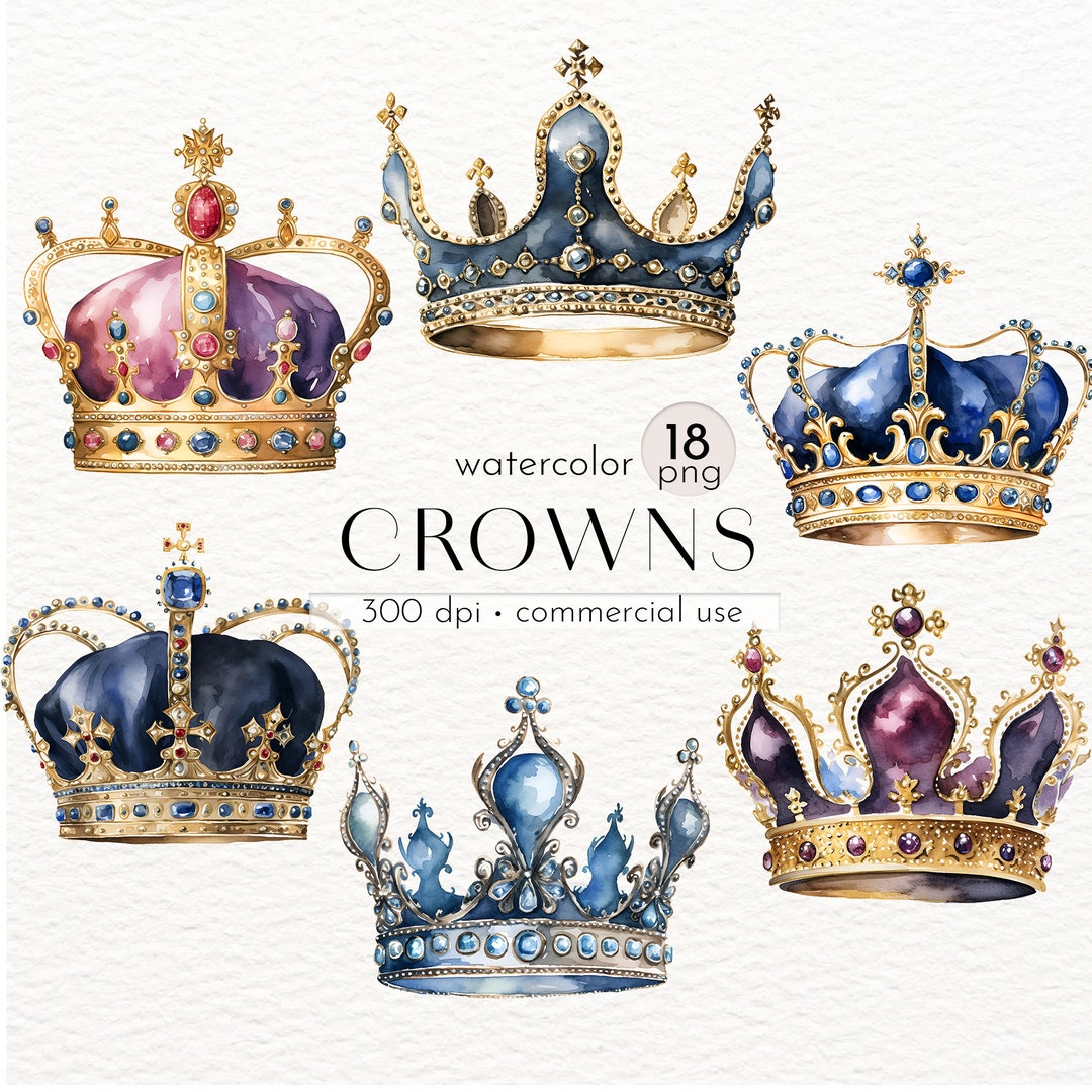 Royal Crown Clipart: 18 Vintage Victorian PNG Images (commercial Use ...