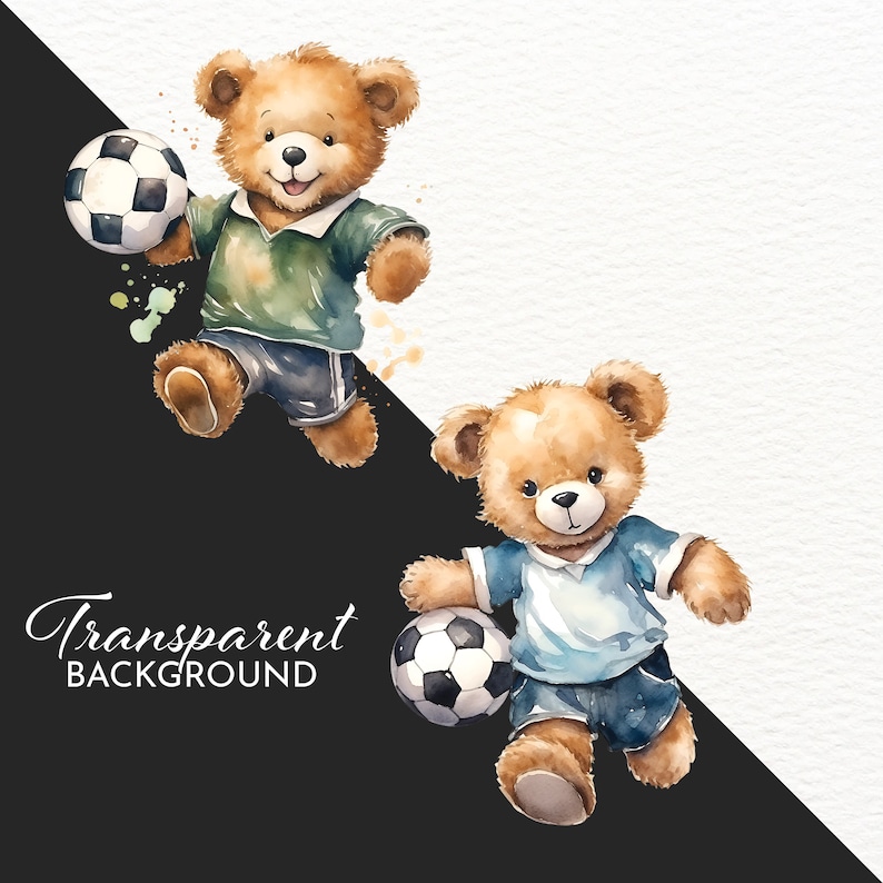 Teddy Bear Playing Soccer Football Clipart, Sports Clip Art, Teddy Bear ...