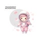 Cute Pink Astronaut Clipart, Spaceman Girl and Boy, Spaceman Celestial ...