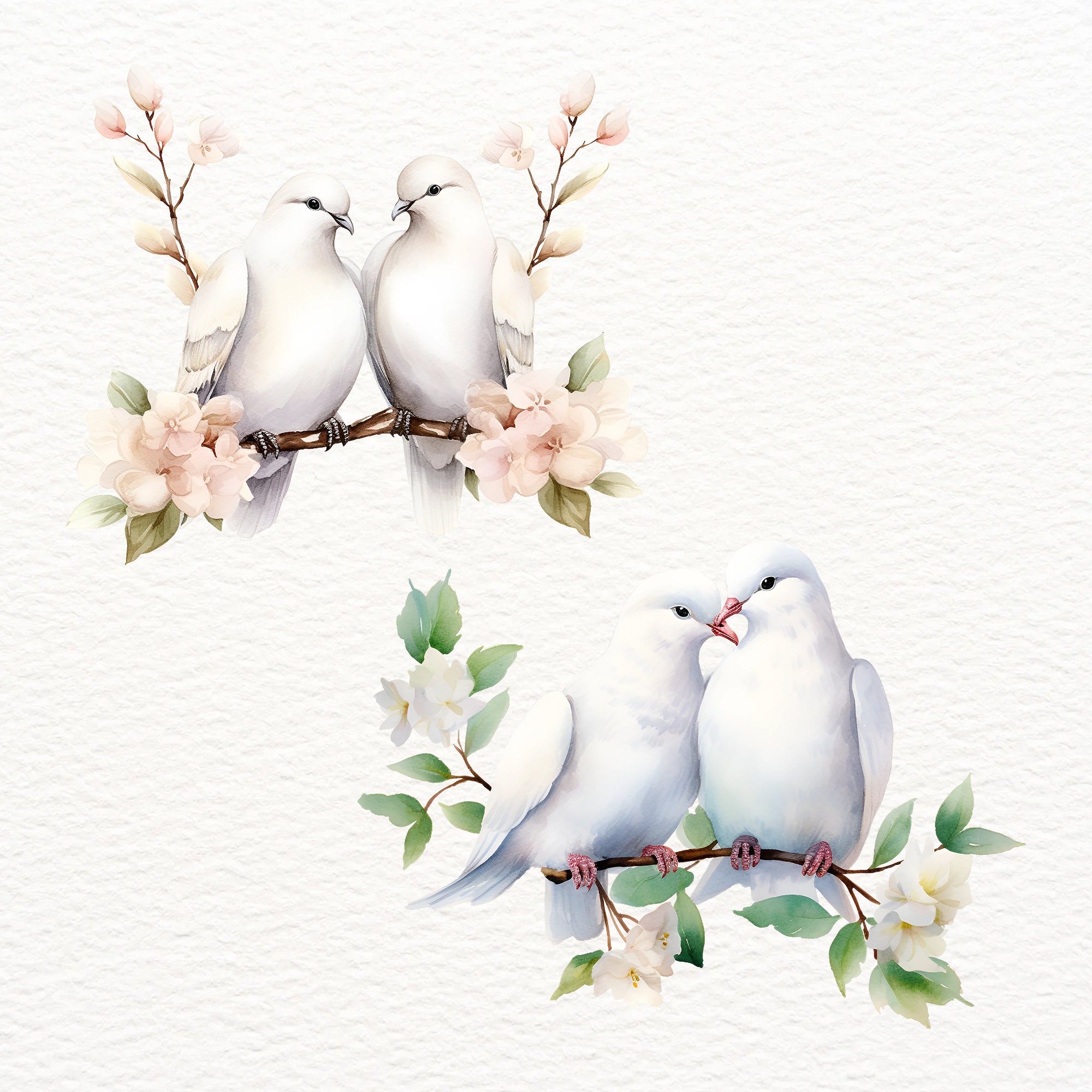 White Dove Clipart, Bird Clip Art, Flying Doves, Watercolor Dove ...