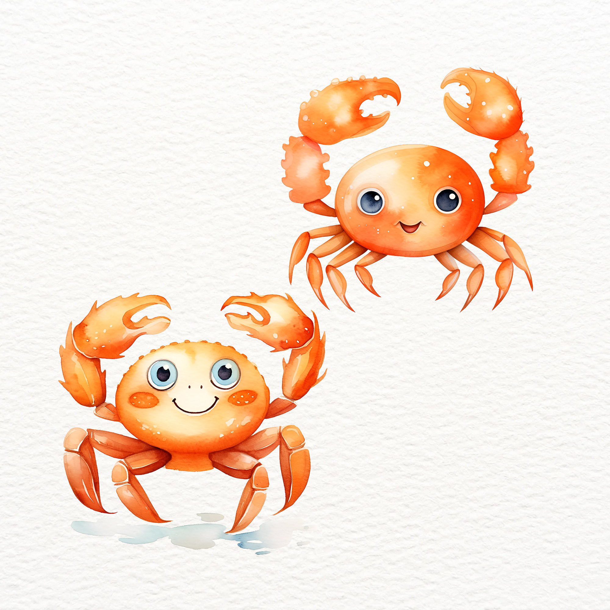 Cute Smiling Crab Clipart, Undersea Graphic, Sea Nursery, Underwater ...