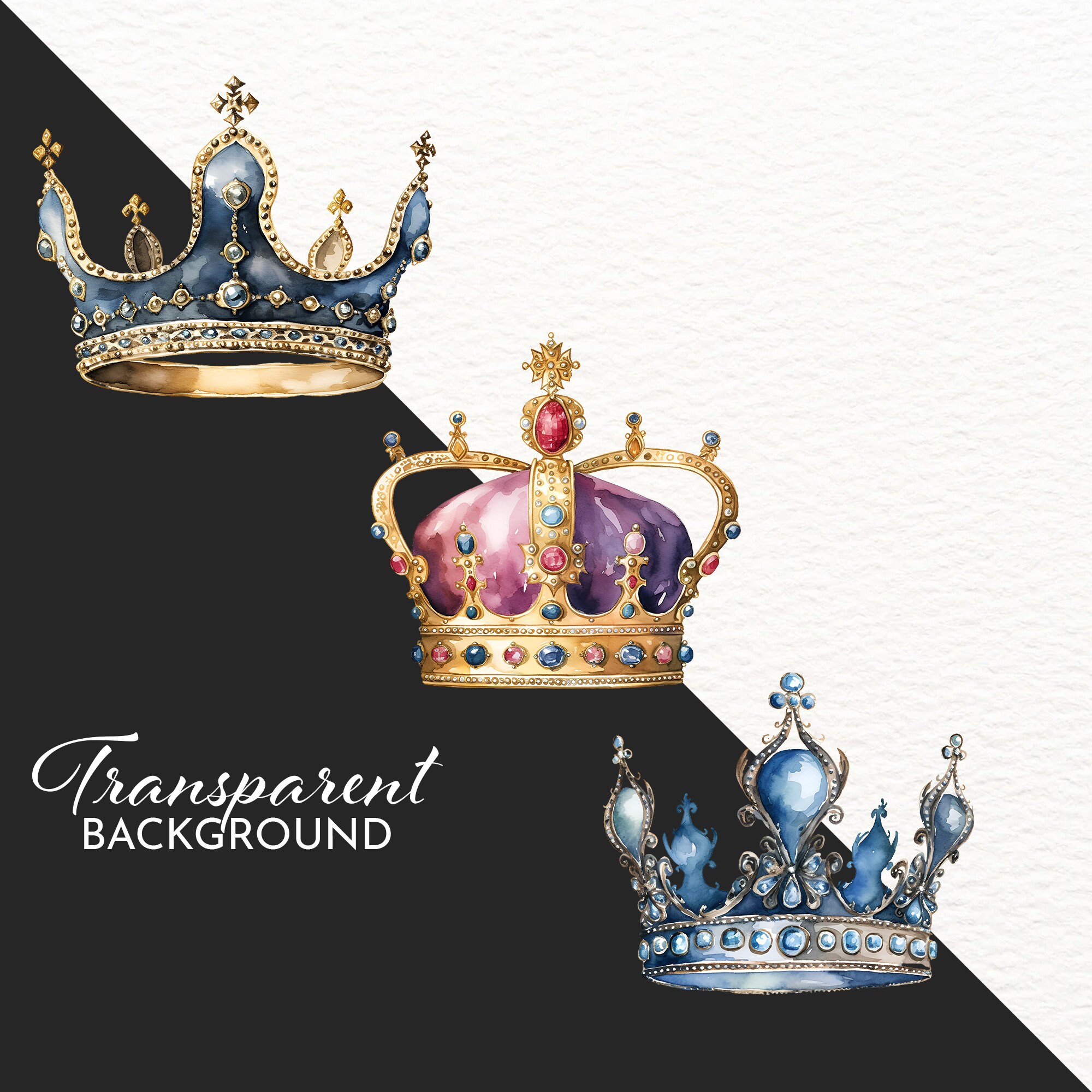 Royal Crown Clipart: 18 Vintage Victorian PNG Images (commercial Use ...