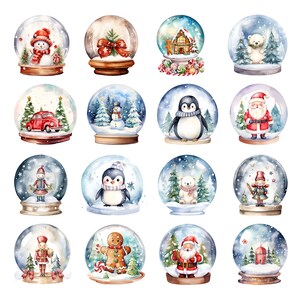 Christmas in Snow Globe Clip Art, Winter Clip Art, Holiday Clipart ...