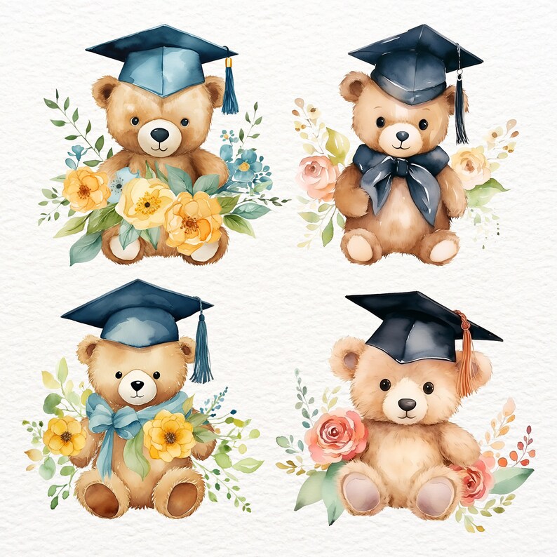 Graduation Teddy Bear Clipart, Cute Teddy Bear, School Kids Clipart ...