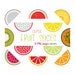 Fruit Slices Clipart, Clip Art Set of Watermelon, Lemon, Orange, Kiwi ...