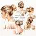Blonde Messy Bun Clipart: Watercolor Woman PNG Images (commercial Use ...