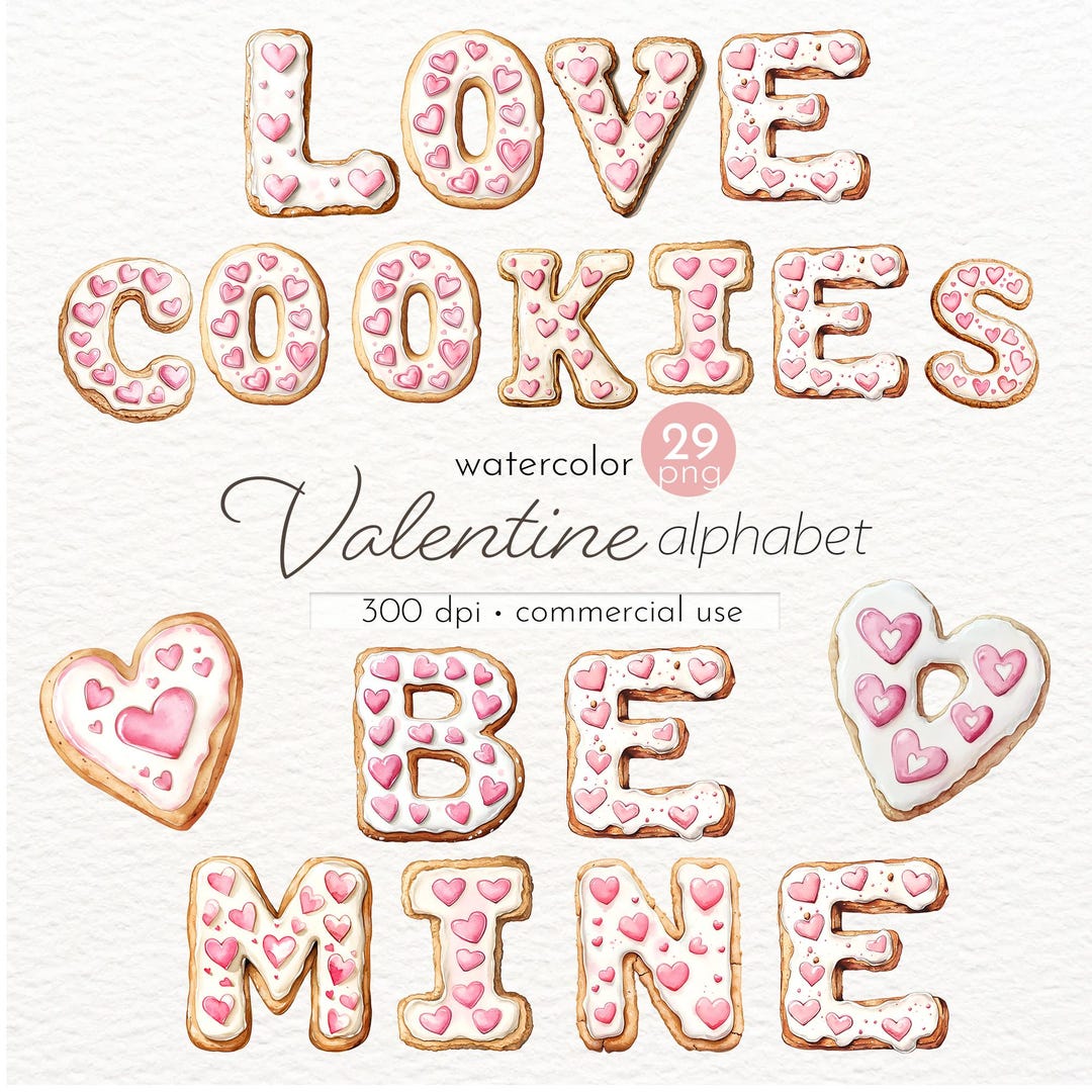 Alphabet Valentines Letter Clipart, Love Cookies Images, Valentines Day ...