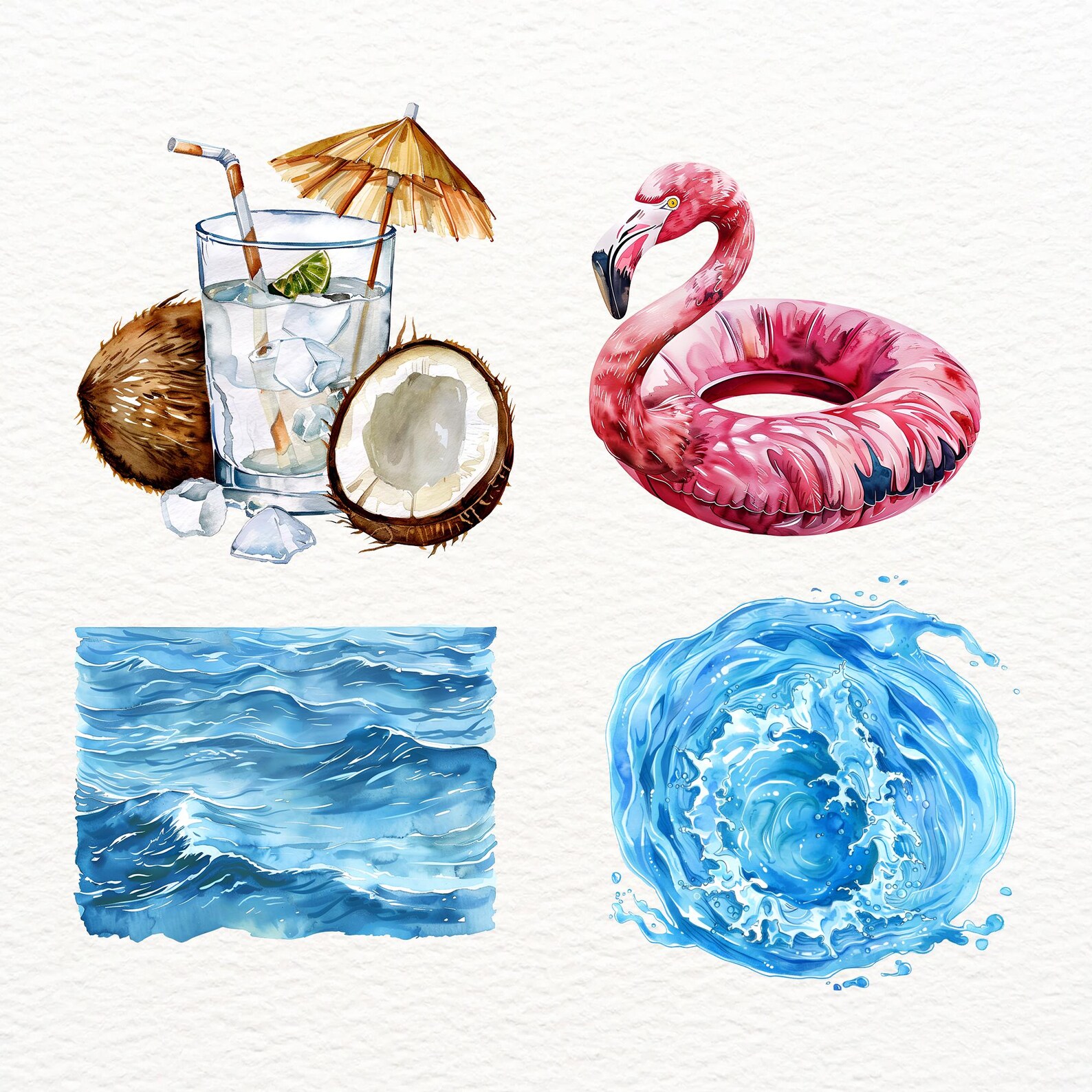 Tropical Pool Party Clipart: Animal Pool Floats (PNG, Instant Download ...