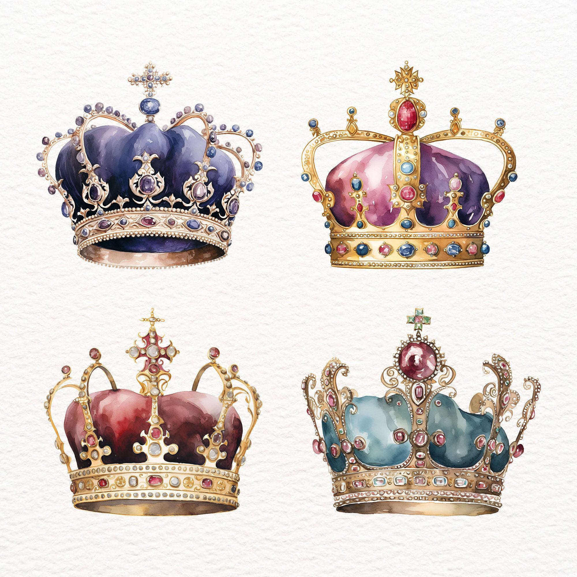 Royal Crown Clipart: 18 Vintage Victorian PNG Images (commercial Use ...