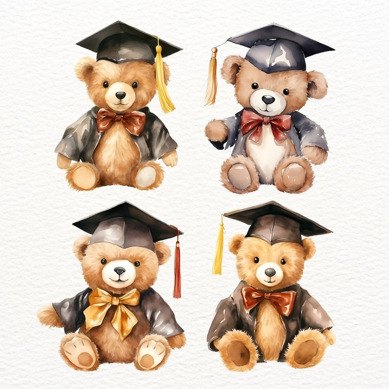 Graduation Teddy Bear Clipart, Cute Teddy Bear, School Kids Clipart ...
