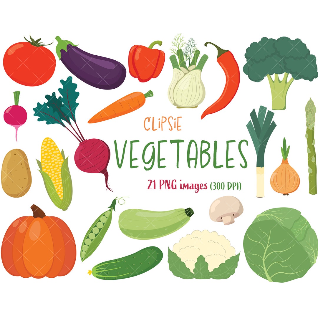 Vegetables Clipart, Clip Art Set of Carrot, Tomato, Potato, Eggplant ...