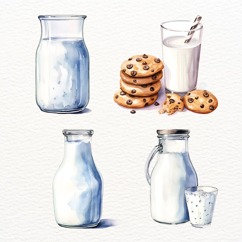 Watercolor Chocolate Chip Cookies Clipart: 23 PNG Illustrations ...