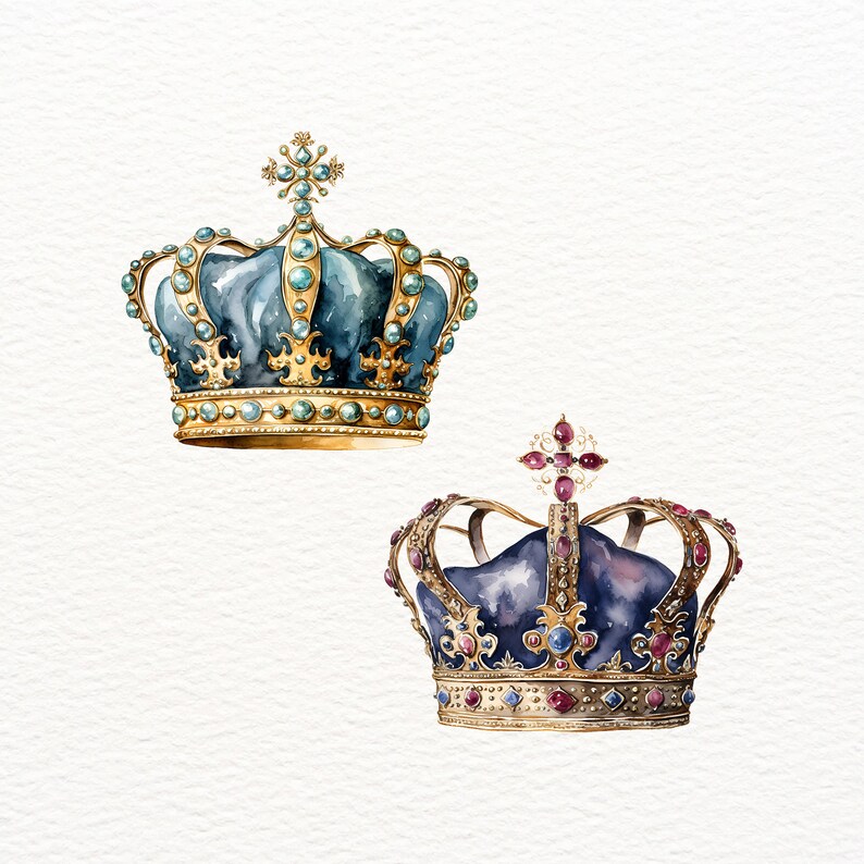 Royal Crown Clipart: 18 Vintage Victorian PNG Images (commercial Use ...
