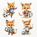 Fox Soccer Clipart: 19 Watercolor Football PNG Images (commercial Use ...