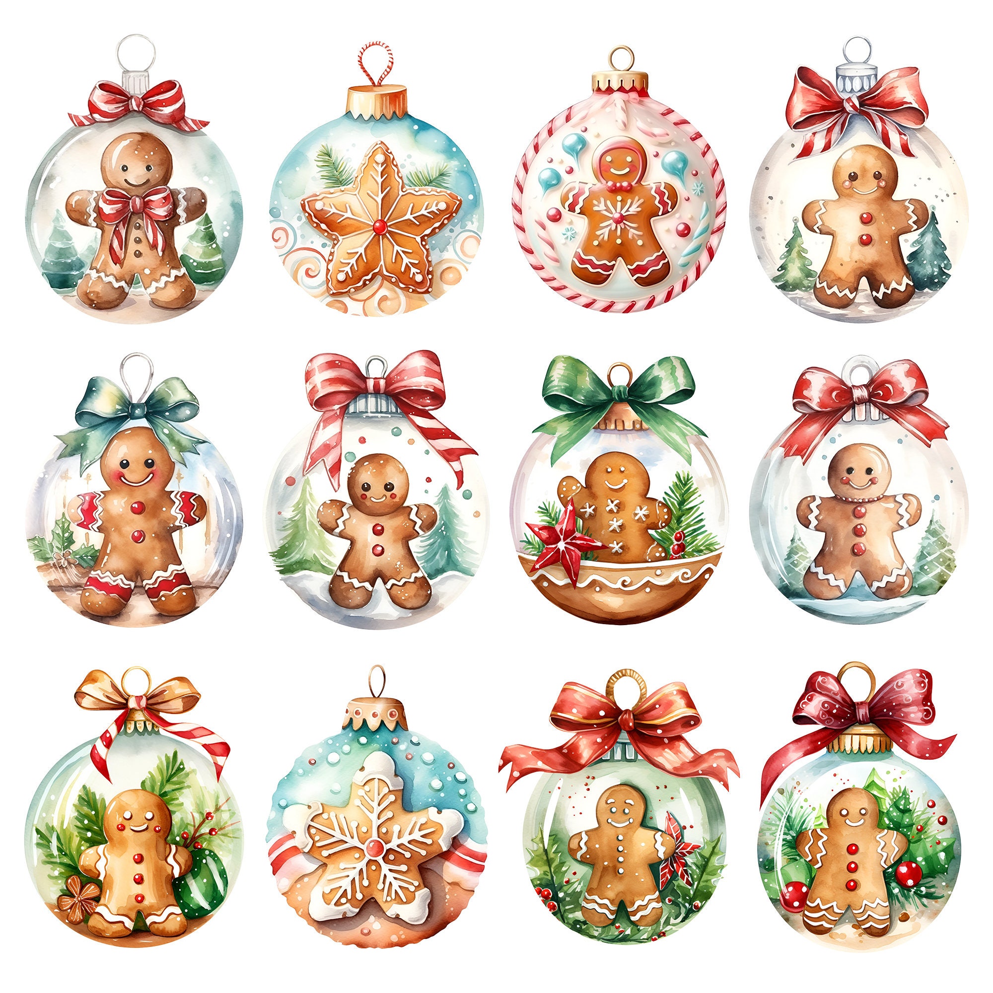 Gingerbread in Christmas Bulb Clipart, Christmas Ornament, Christmas ...