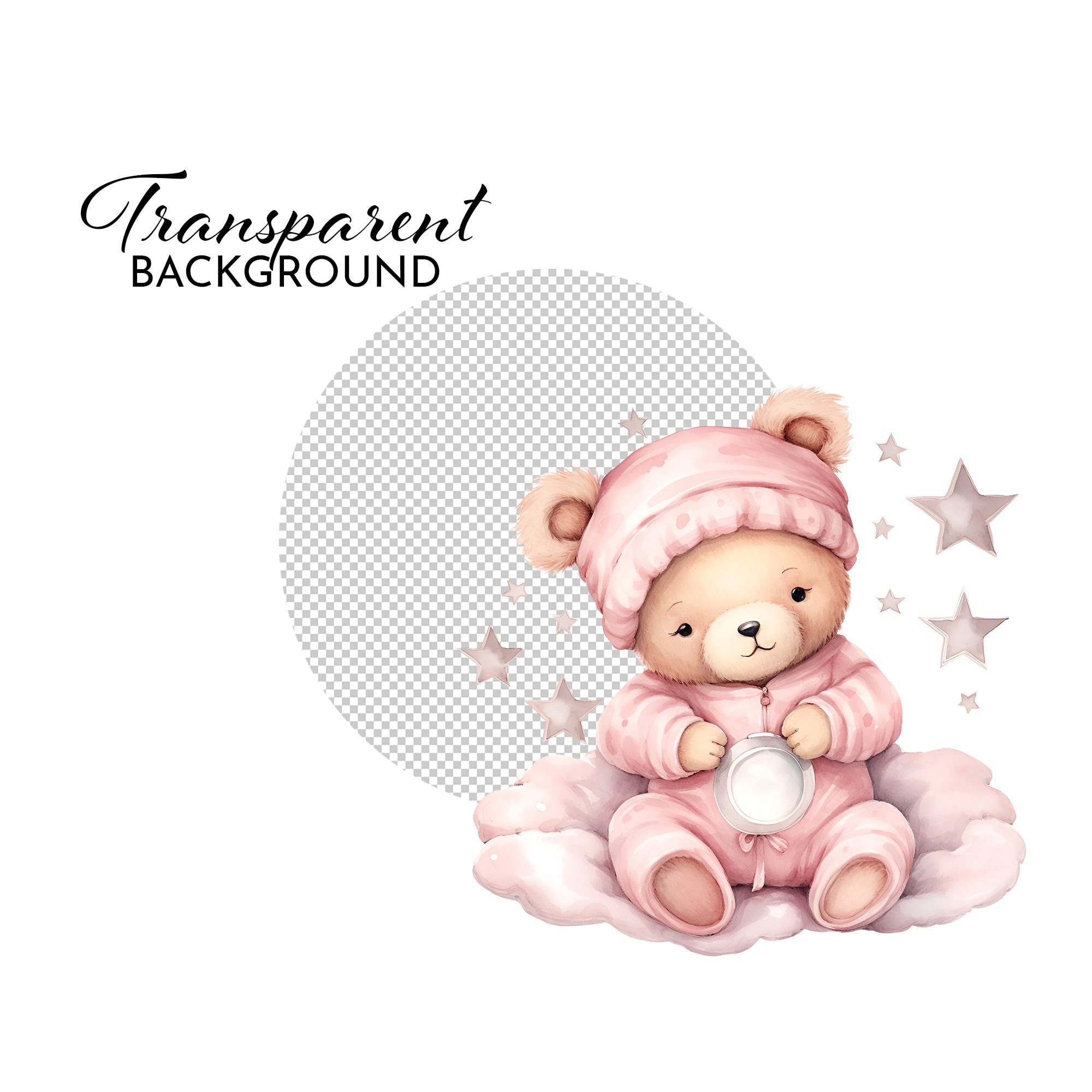 Light Pink Sleeping Teddy Bear Clipart, Sleeping Teddy Bears, Baby ...