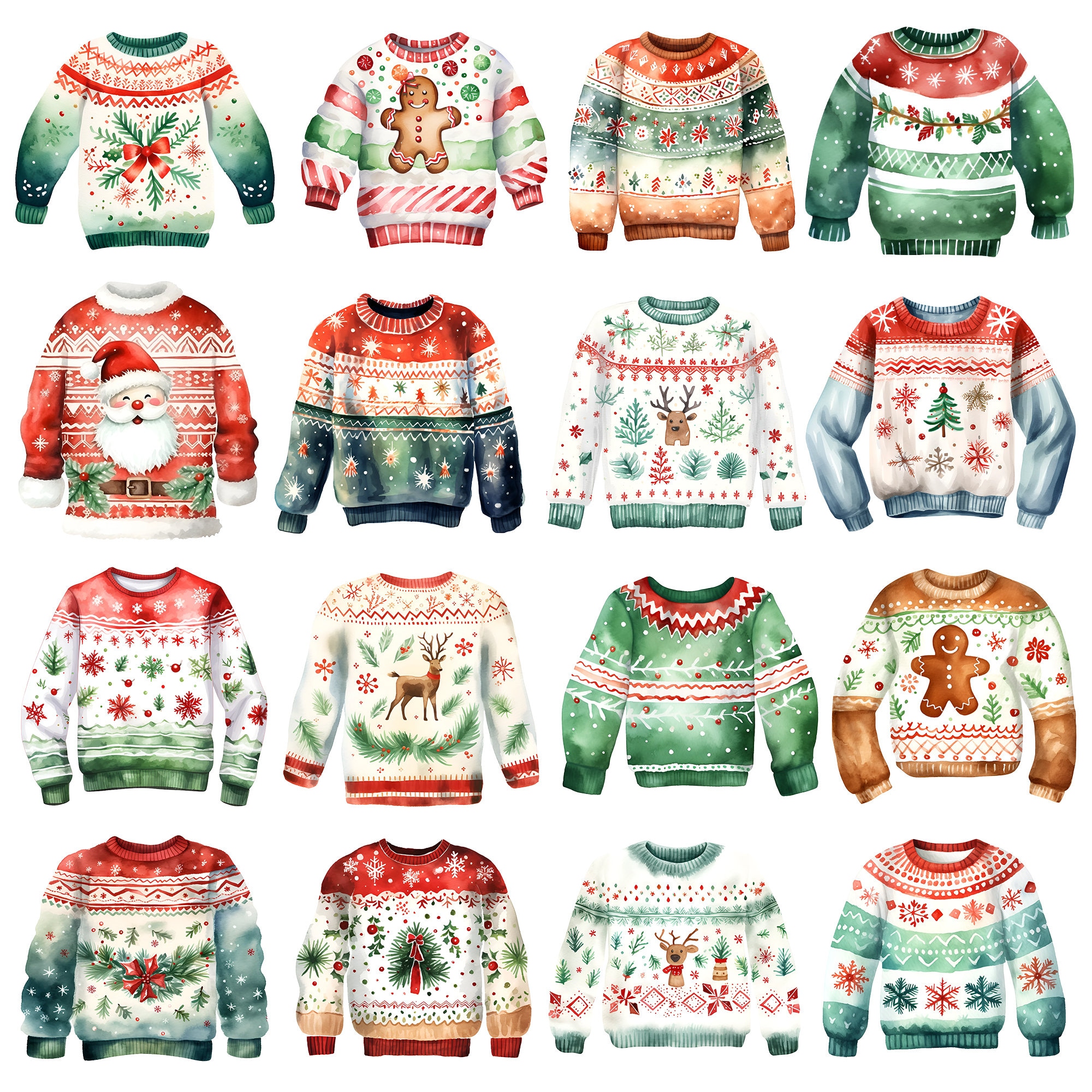 Ugly Christmas Sweater Clipart Ugly Sweaters Clipart - Etsy