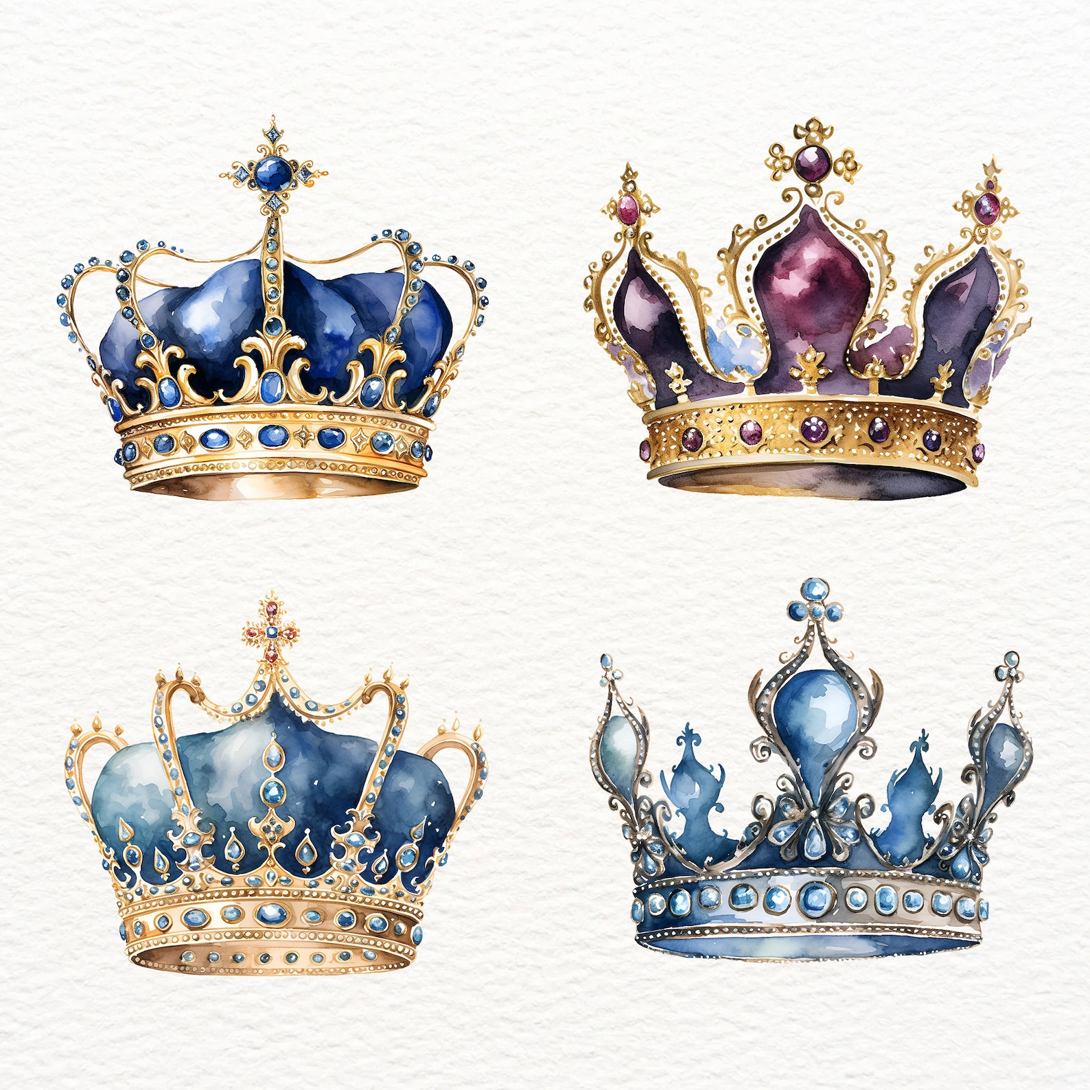 Royal Crown Clipart: 18 Vintage Victorian PNG Images (commercial Use ...