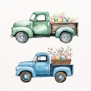 Easter Truck Clipart: Vintage Farm Truck PNG Images (commercial Use) - Etsy