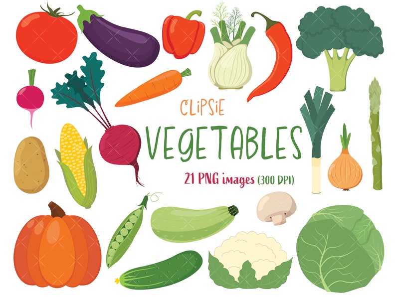 Vegetables Clipart Clip Art Set of Carrot Tomato Potato - Etsy