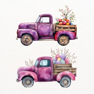 Easter Truck Clipart: Vintage Farm Truck PNG Images (commercial Use) - Etsy