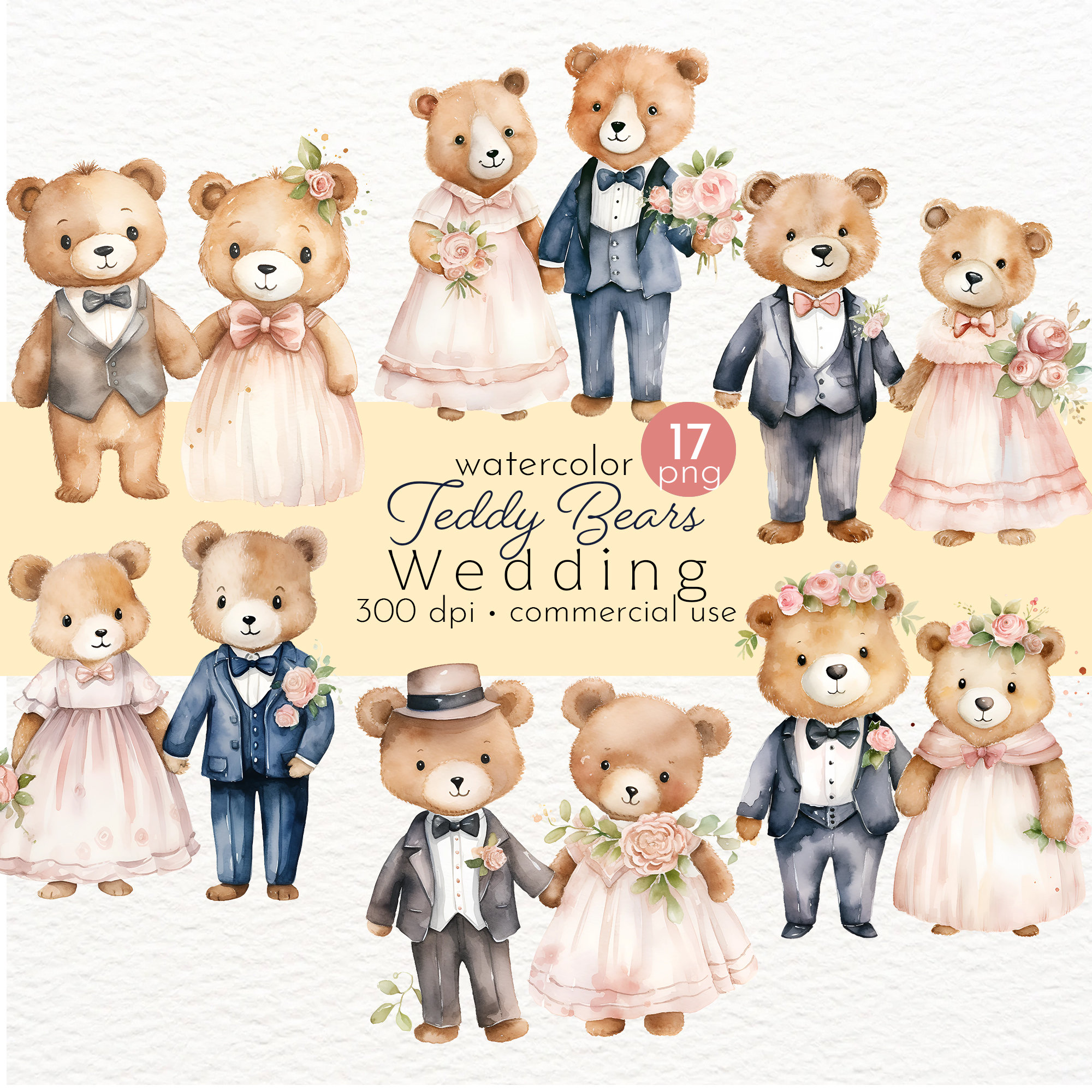 Wedding Bears Clipart