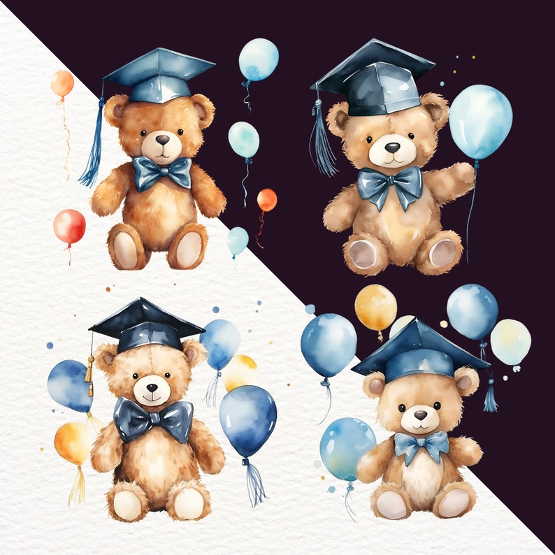 Graduation Teddy Bear Clipart, Cute Teddy Bear, School Kids Clipart ...