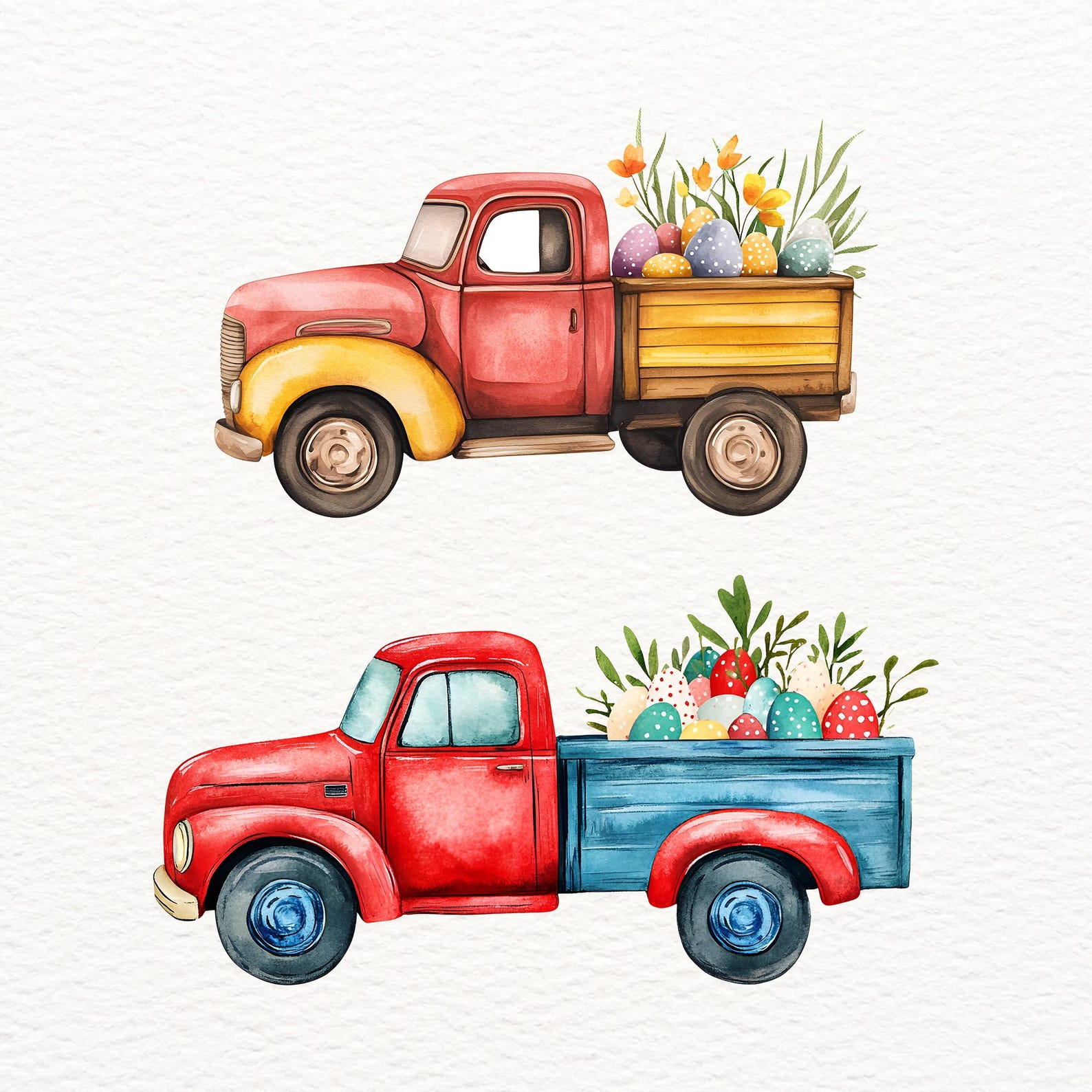 Easter Truck Clipart: Vintage Farm Truck PNG Images (commercial Use) - Etsy