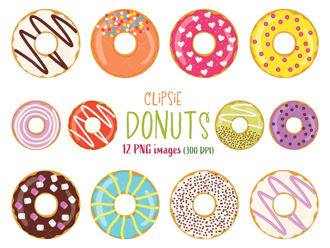 Donuts Clipart Set of Donuts Doughnuts Cute Donuts Donuts - Etsy