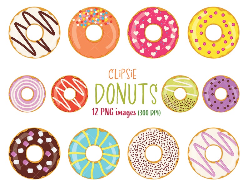 Donuts Clipart Set of Donuts Doughnuts Cute Donuts Donuts - Etsy