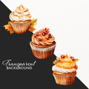 Autumn Cupcake Clipart, Wedding Card Cupcake, Dessert Clipart ...