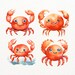 Cute Smiling Crab Clipart, Undersea Graphic, Sea Nursery, Underwater ...
