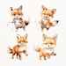 Cute Baby Fox Clipart, Watercolor Fox, Baby Shower Clipart, Baby Fox ...
