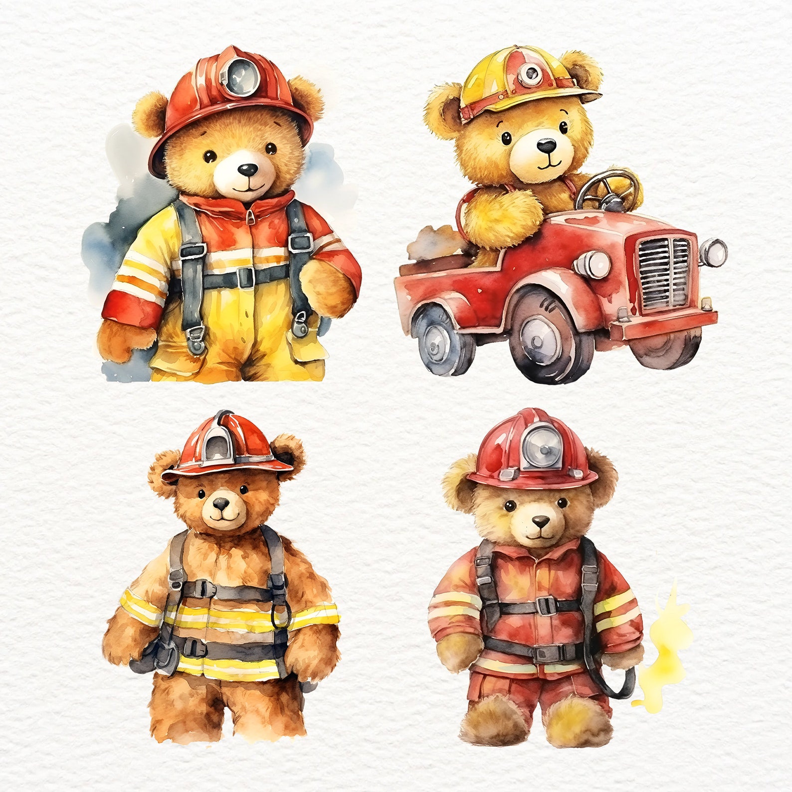 Fireman Teddy Bear Clipart, Firefighter Teddy Bear, Gifts for Boys ...