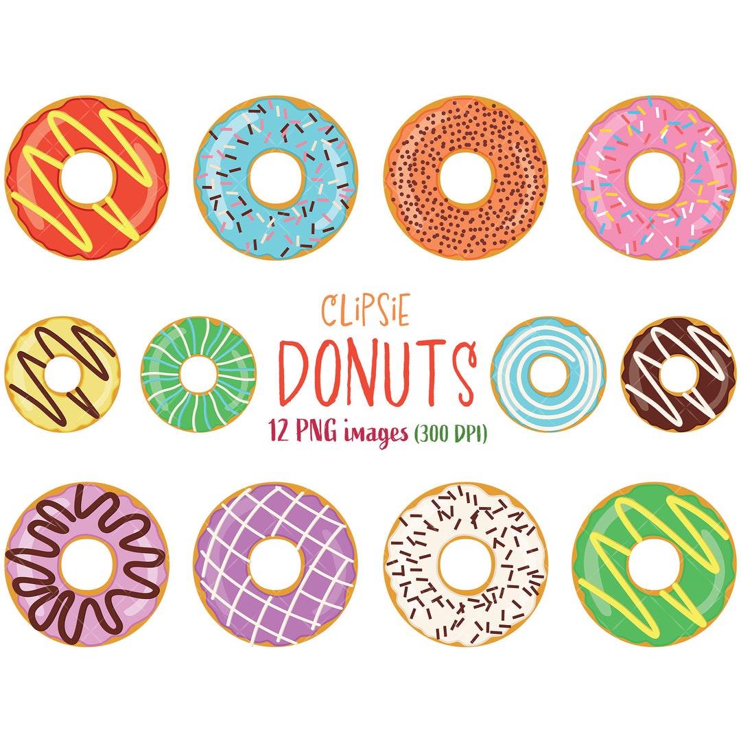 Donuts Clipart, Set of Donuts, Doughnuts, Cute Donuts, Donuts Clip Art ...