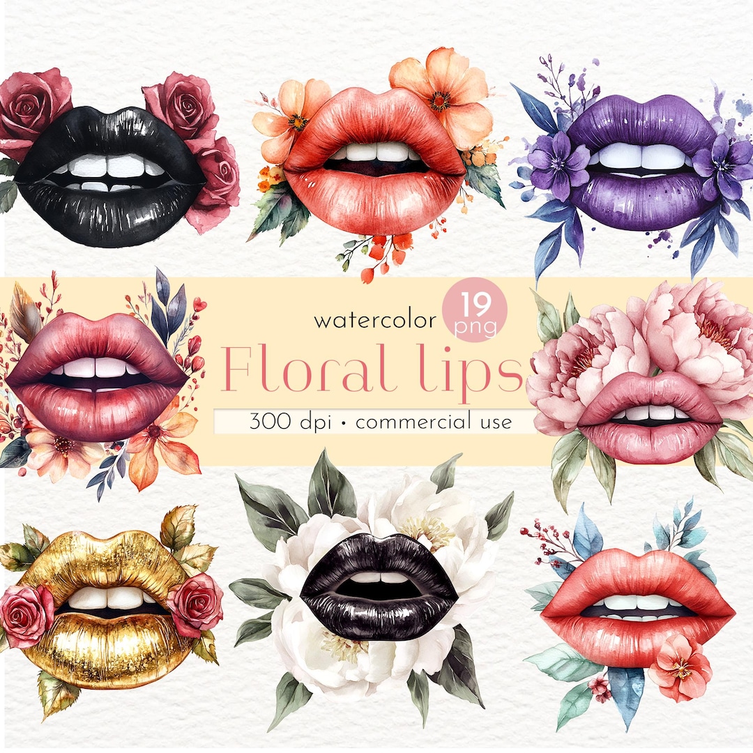 Valentines Lips Clipart, Girly Images, Watercolor Valentine, Love Art ...