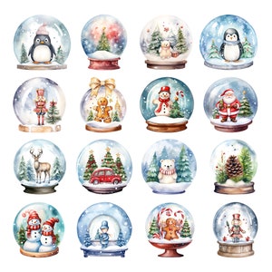 Christmas in Snow Globe Clip Art, Winter Clip Art, Holiday Clipart ...