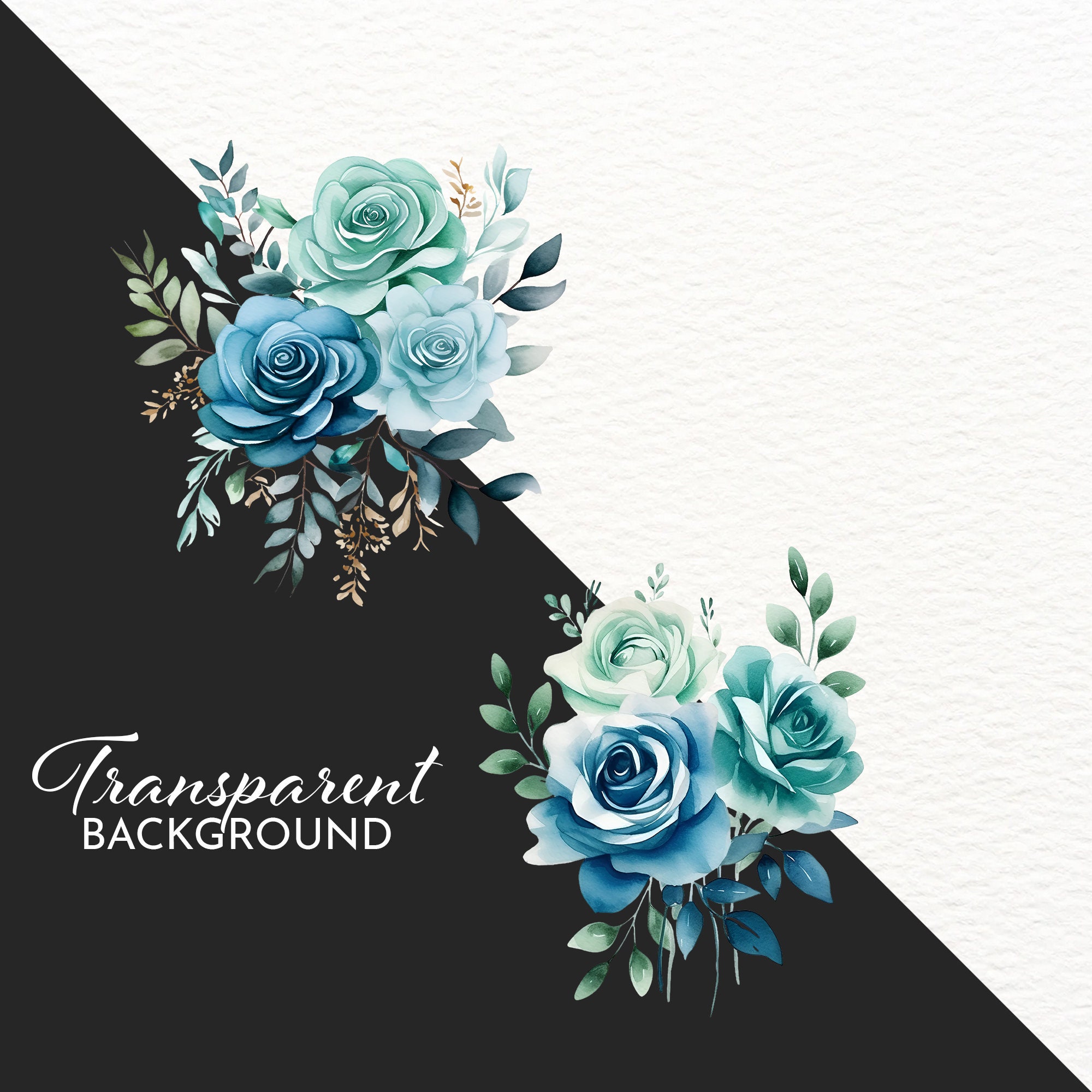 Teal Floral Bouquet Clipart, Blue Roses, Teal Flower Images of ...