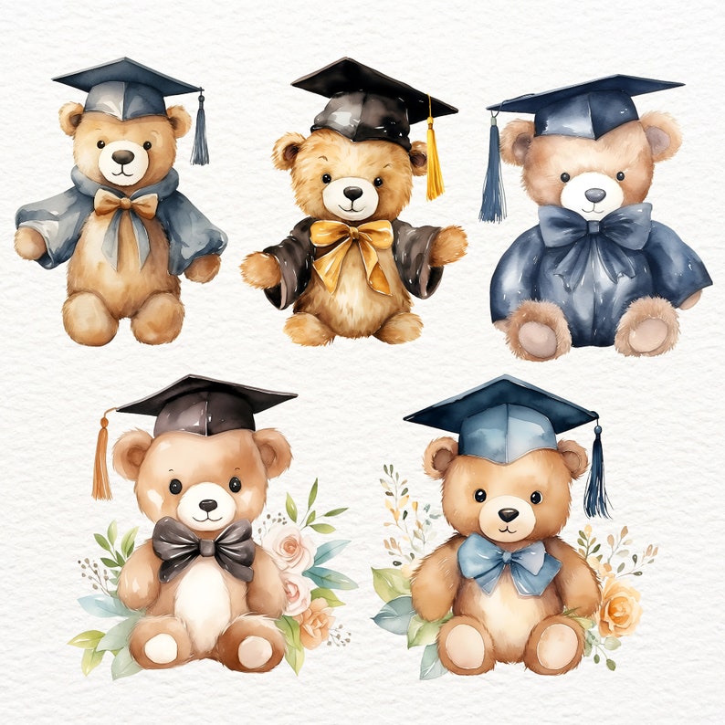 Graduation Teddy Bear Clipart, Cute Teddy Bear, School Kids Clipart ...