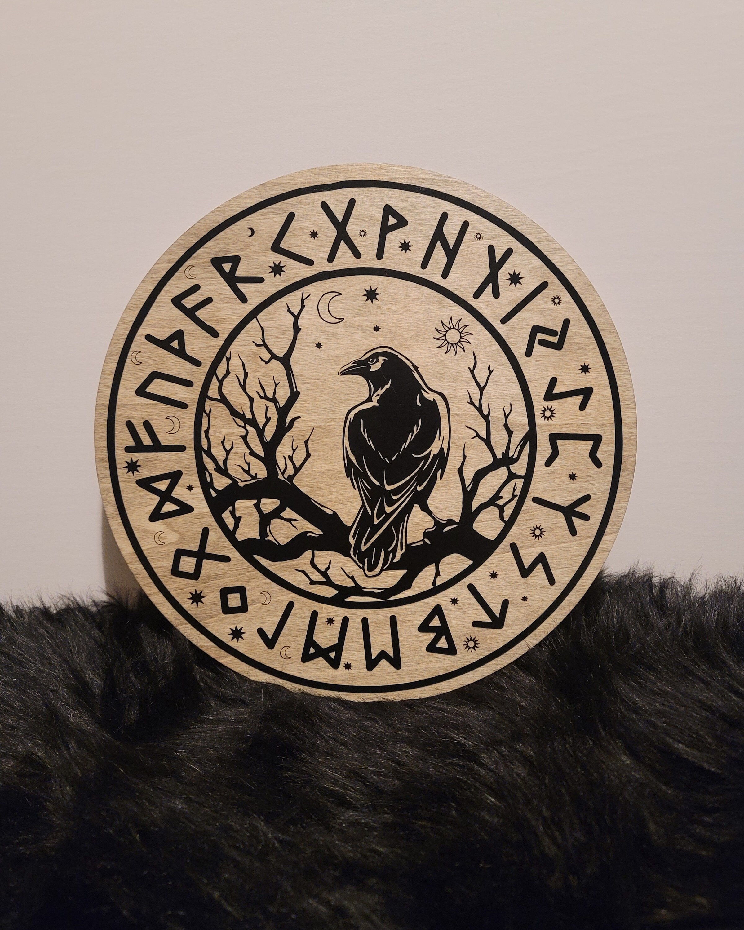 Raven Rune Casting Board/ Rune Decor/ Divination/ Rune Magic/ Elder ...