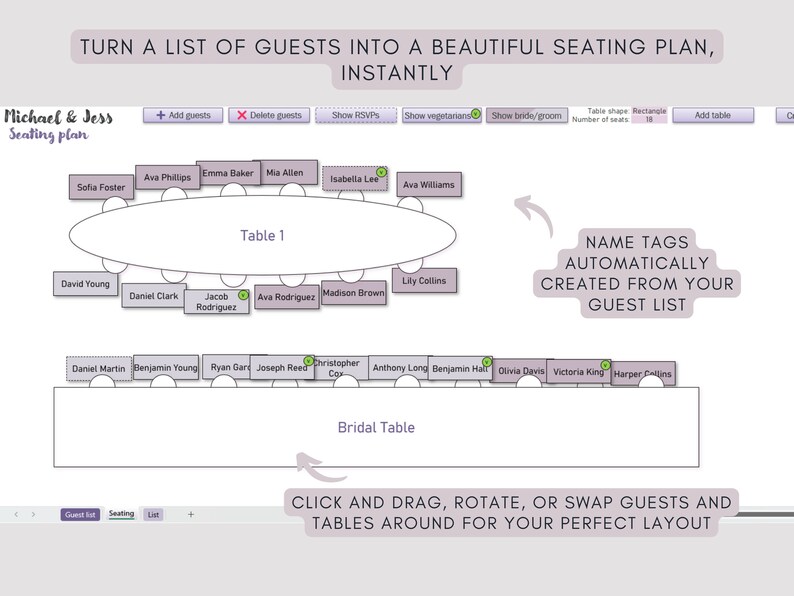 Seating Chart Creator App | Guest List to Dream Wedding Seating Plan in ...