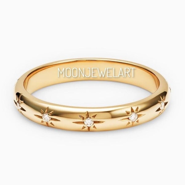 Star Wedding Band - Etsy