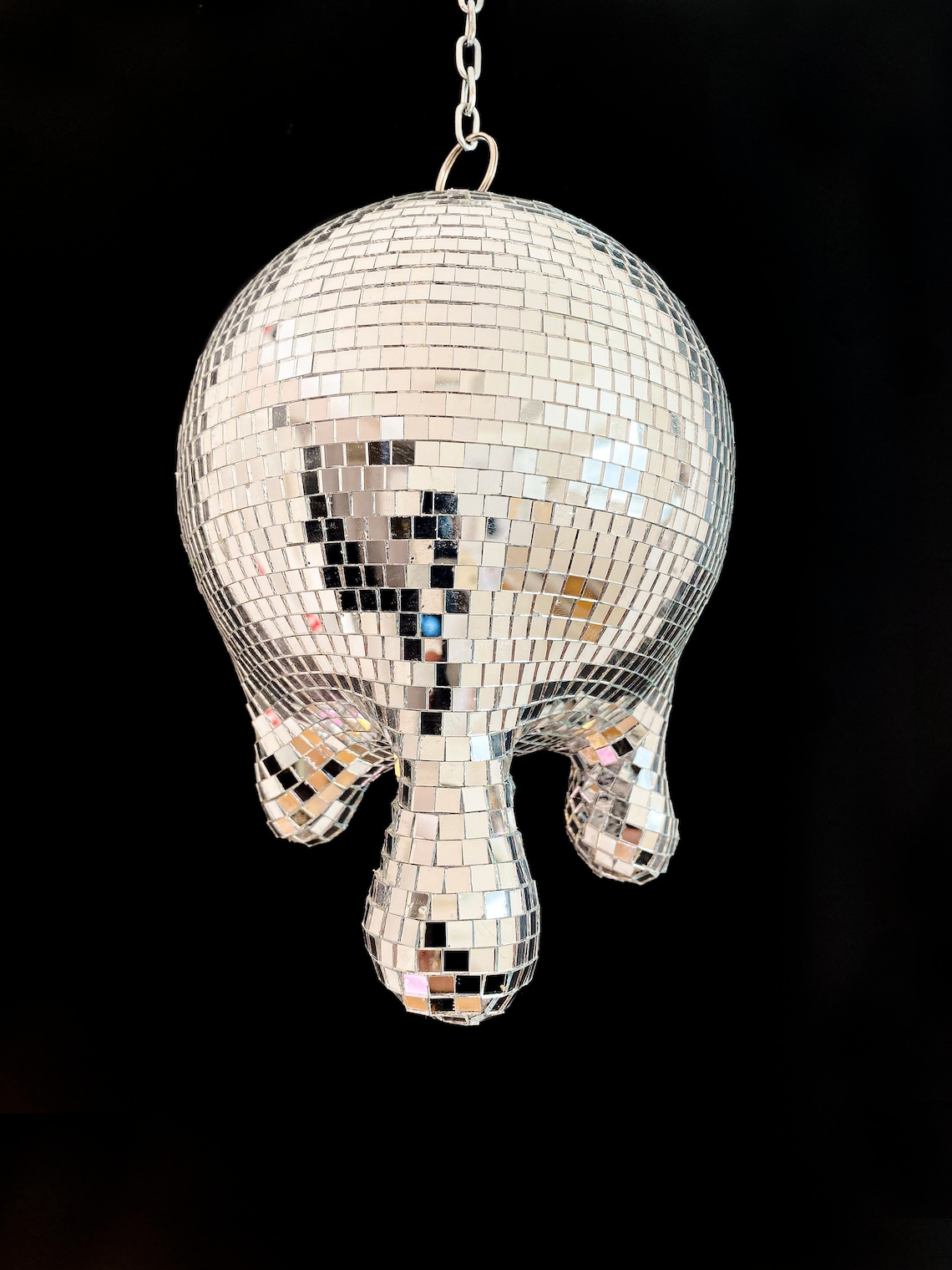 Melting Drippy Disco Ball Silver Pot Mirrored Melted Designs - Etsy
