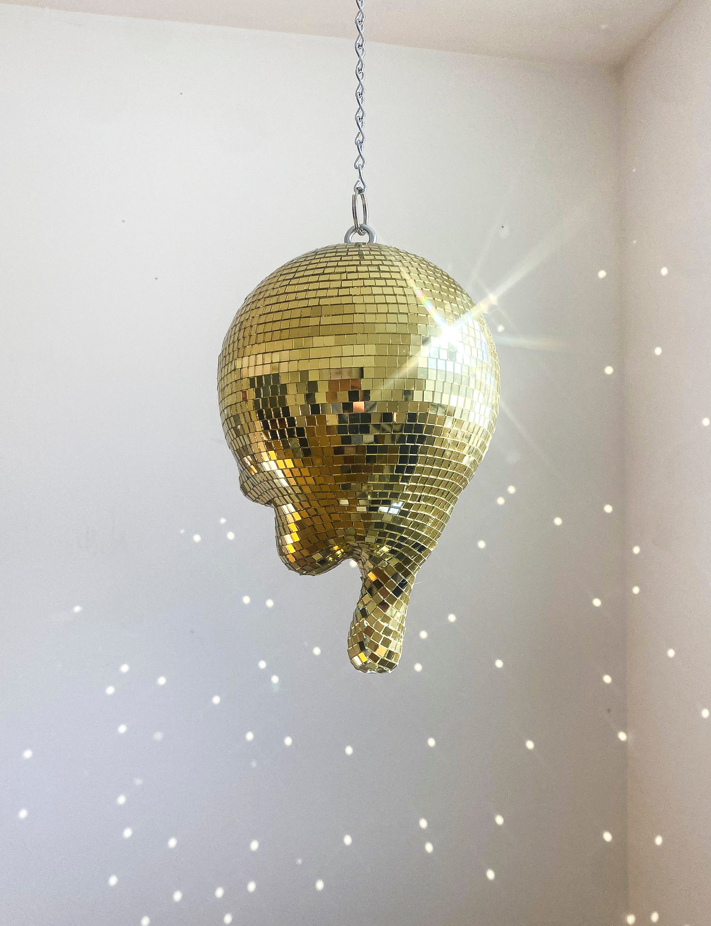Melting Drippy Disco Ball Gold Pot Mirrored Melted Designs - Etsy