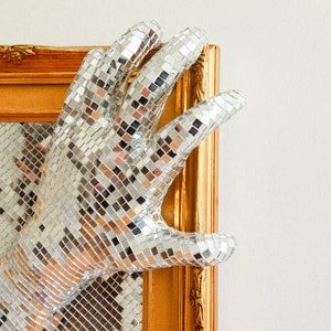 Disco Hand 3D Art, Sculptural Art, Mirror, Disco Ball, Irregular Mirror ...