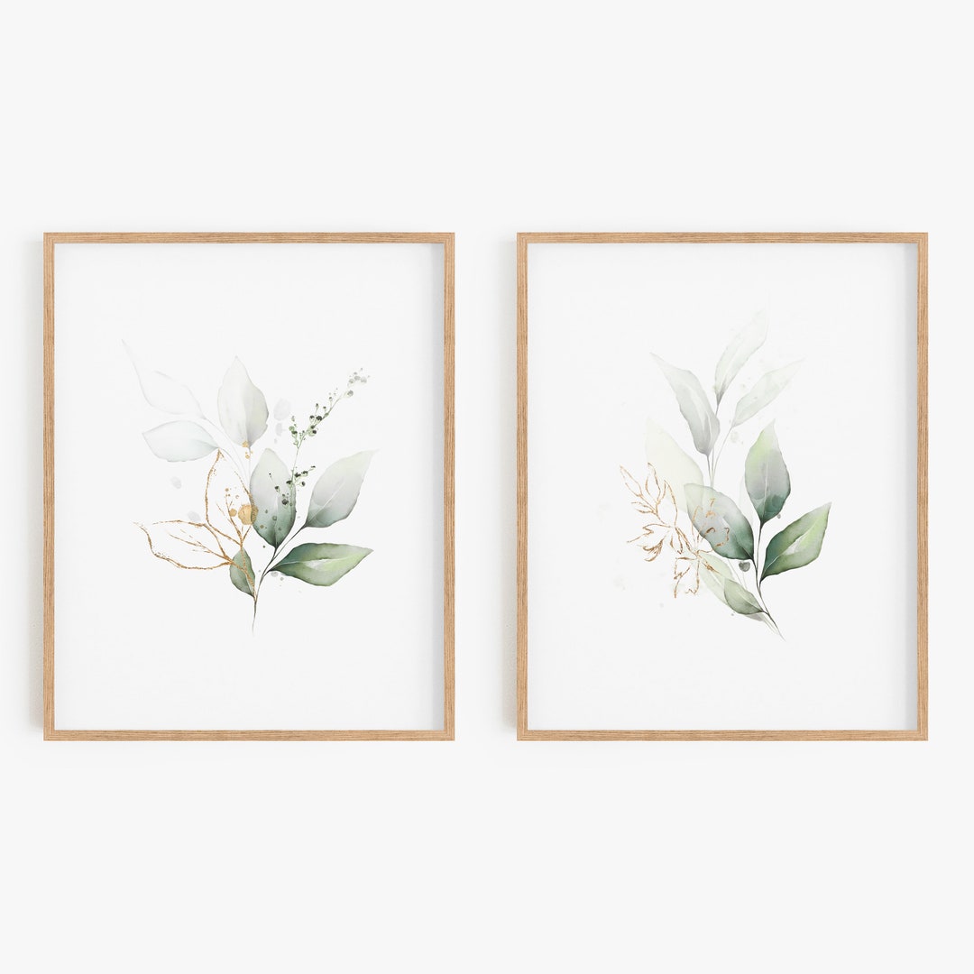Gold Greenery Print, Gold Eucalyptus Prints, Greenery Prints, Greenery ...