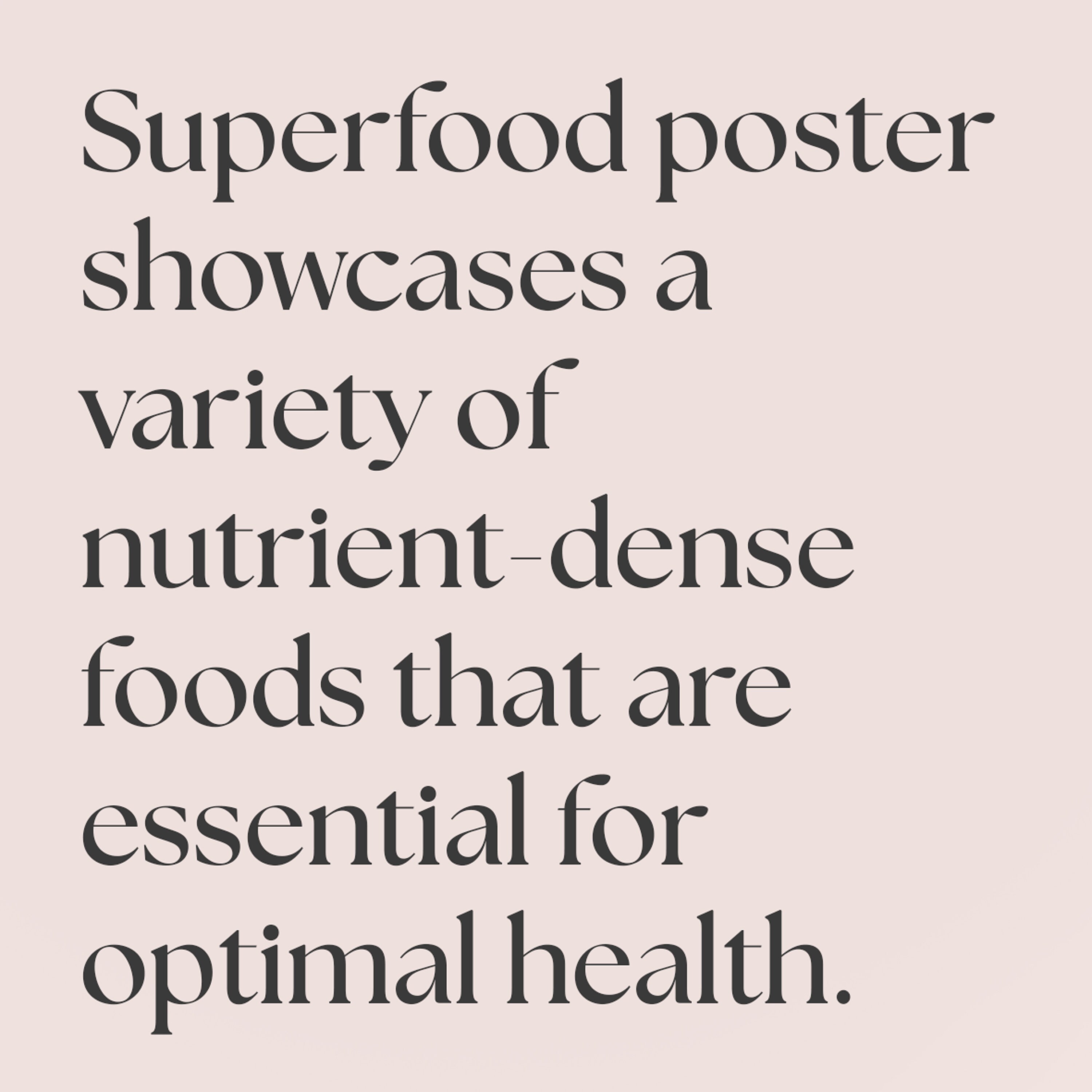 Nutrition Superfood Poster for Food Bloggers and Nutrition Influencers ...