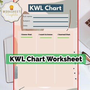 KWL Chart Worksheet Printable Template - Etsy